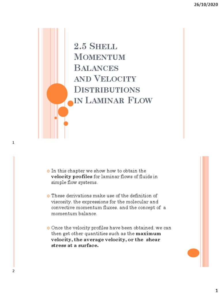 Shell Momentum Balance Flow of Falling Film | PDF | Momentum | Fluid ...