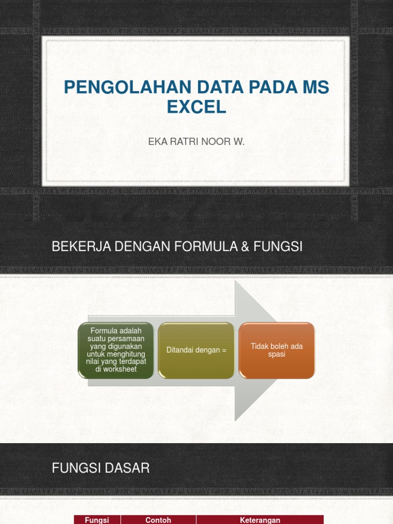 Pertemuan 2 - Pengolahan Data Pada Ms Excel | PDF
