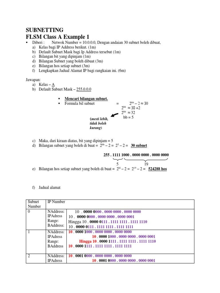 FLSM Class A Example 1 PDF | PDF