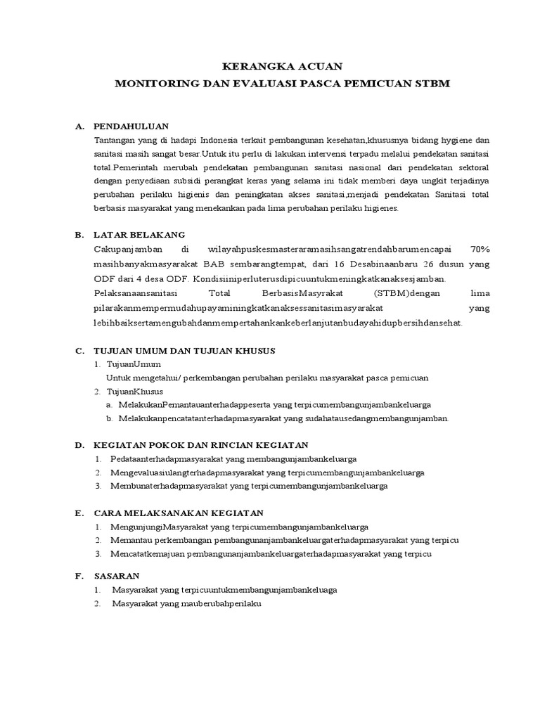 Evaluasi STBM Pasca Pemicu Sanitasi | PDF