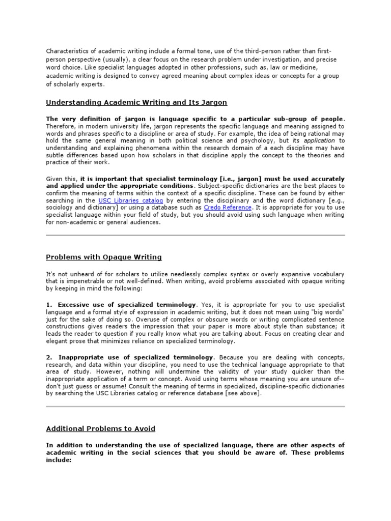 Academic Writing | PDF | Sic | Jargon
