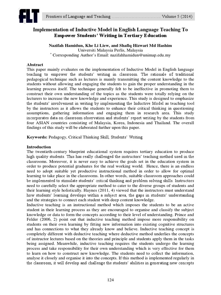 Implementation of Inductive Model in Eng PDF | PDF | Critical Thinking ...