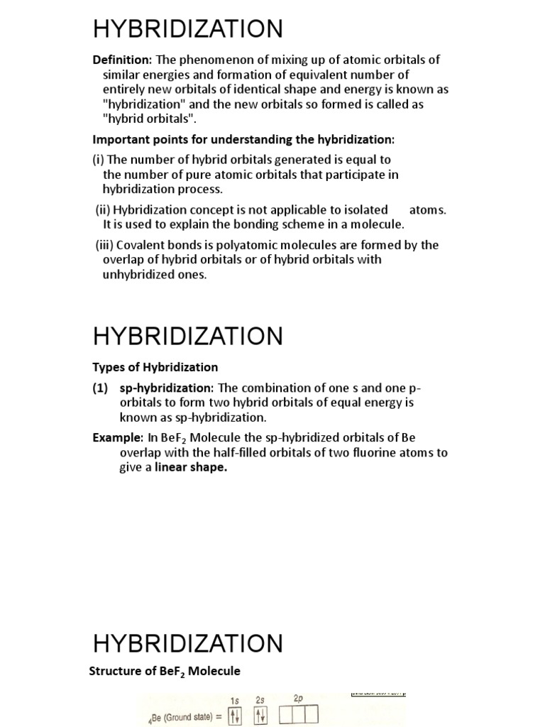 Hybridization: Definition: The Phenomenon of Mixing Up of Atomic ...