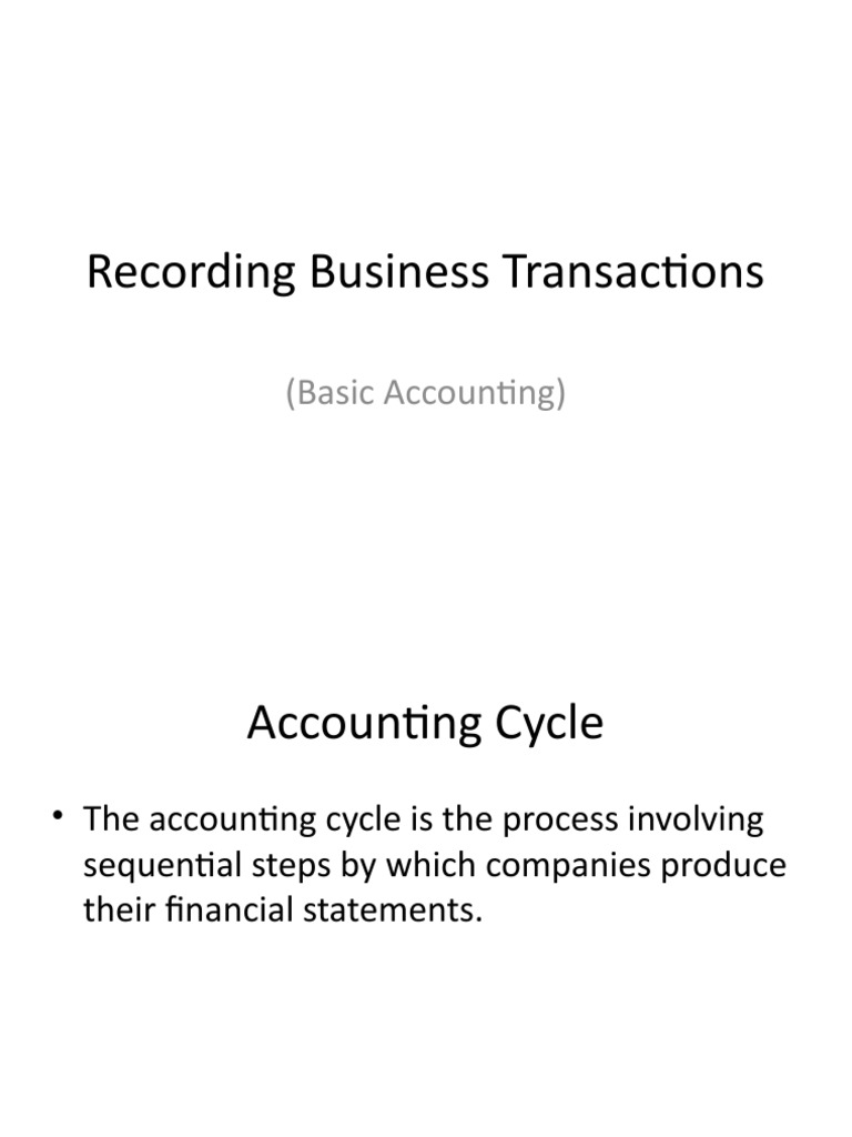 Recording Business Transactions Guide | PDF | Debits And Credits ...