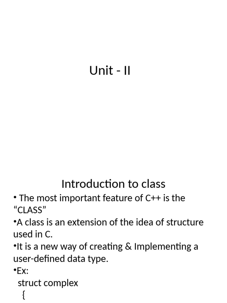 Unit - II | Download Free PDF | Constructor (Object Oriented ...