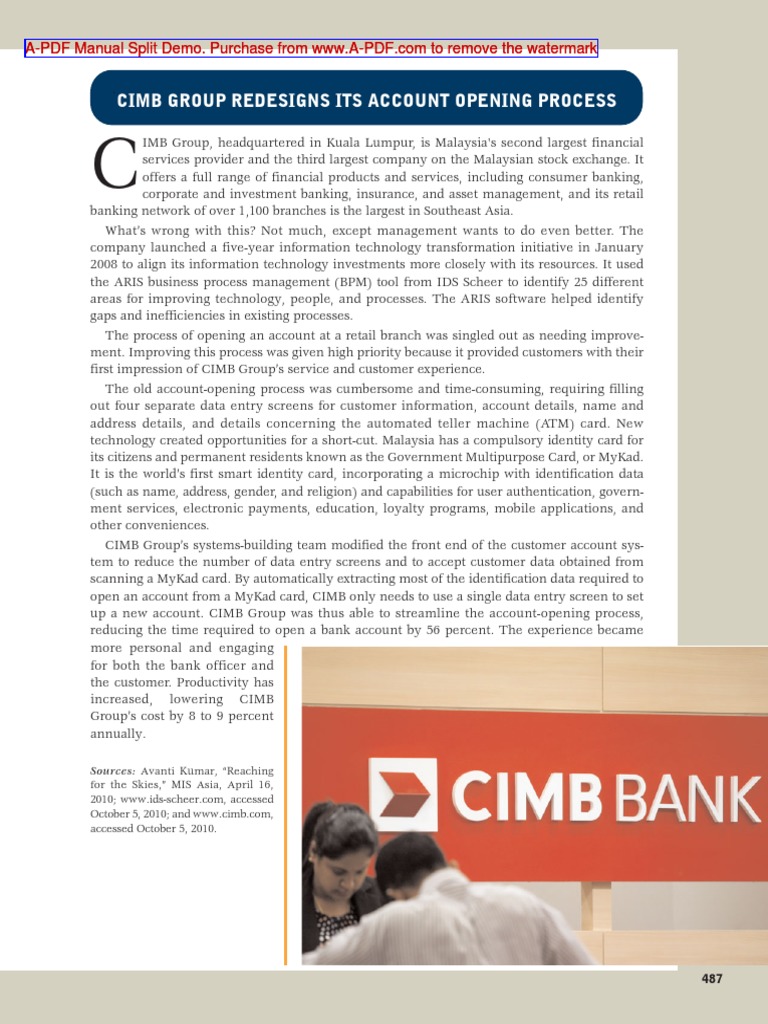 Case2 - CIMB GROUP REDESIGNS ITS ACCOUNT OPENING PROCE | PDF | Identity ... Case2 - CIMB GROUP REDESIGNS ITS ACCOUNT OPENING PROCE | PDF | Identity ...
