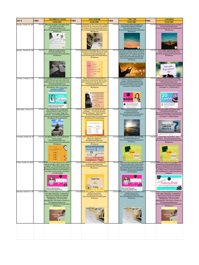 SMM Content Plans - SMM Plan | PDF