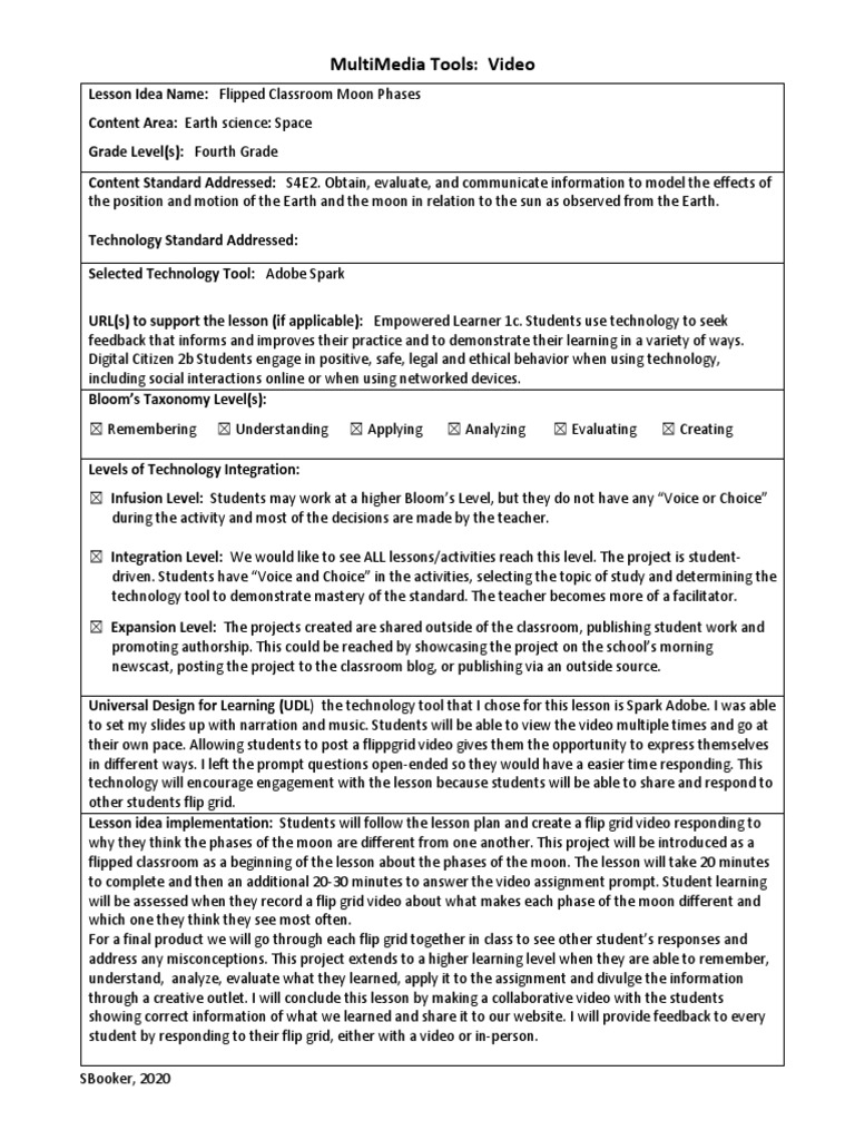 Phases of The Moon Lesson Plan | PDF | Multimedia | Communication