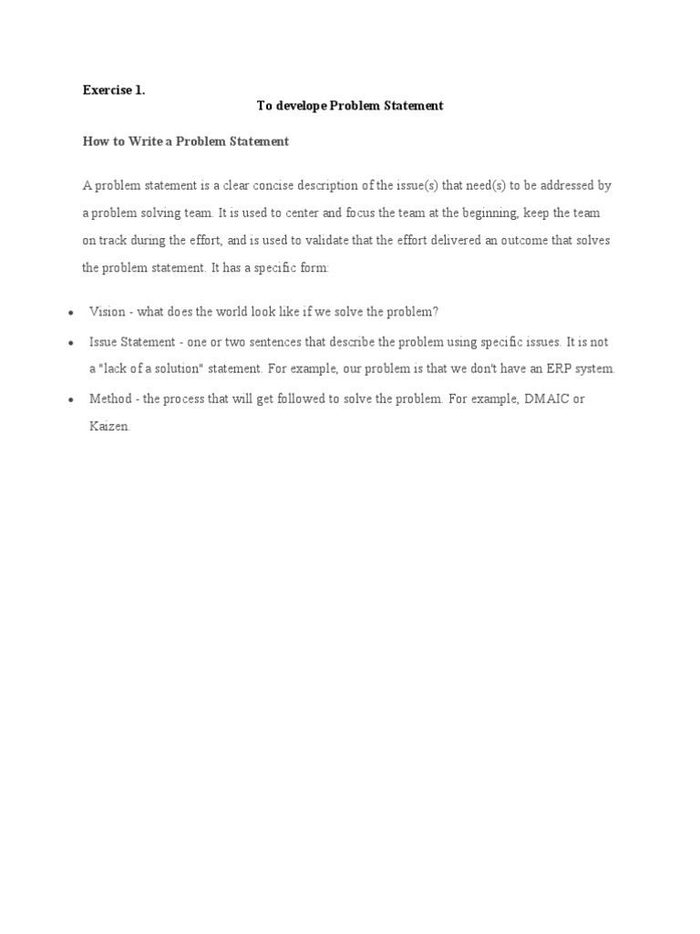 How To Write A Problem Statement | PDF | Use Case | Operating System