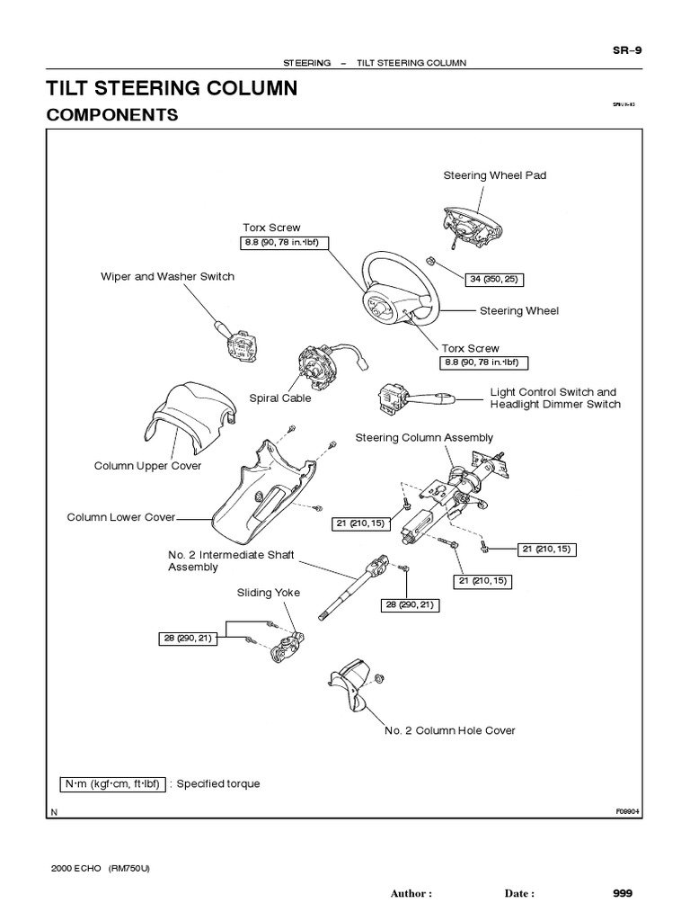Tilt Steering Column Components | PDF | Screw | Components