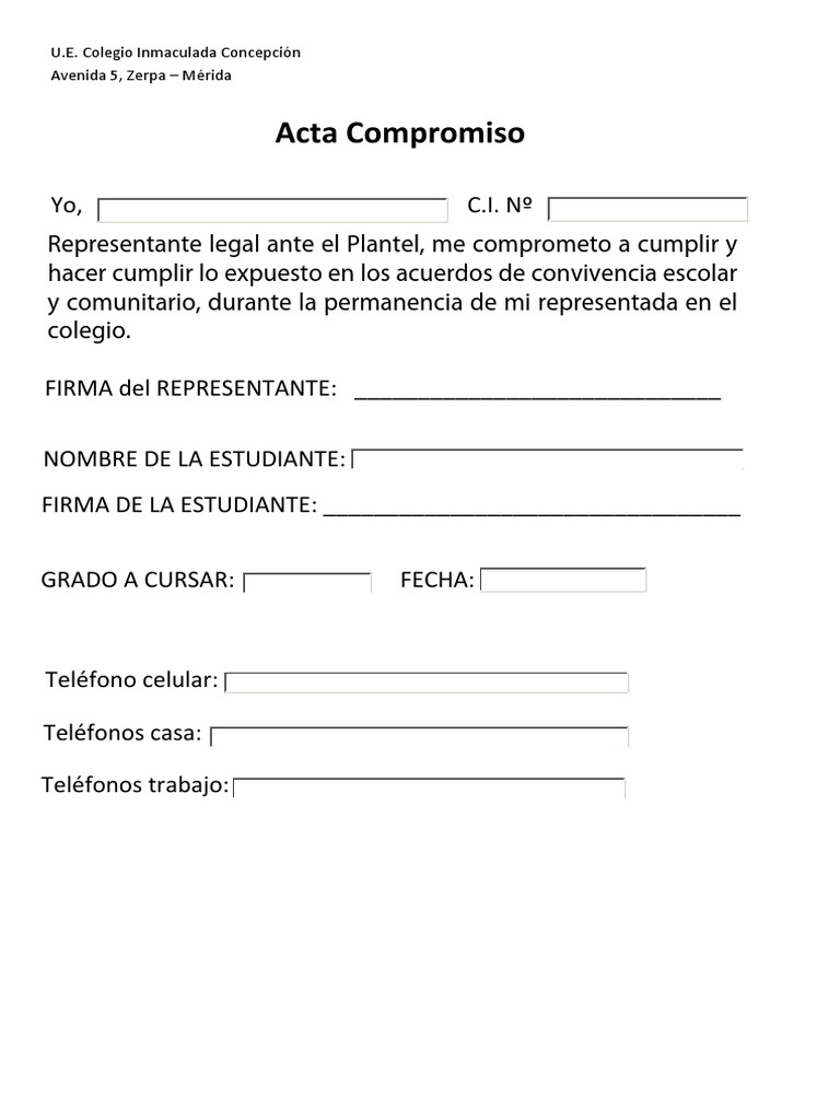 Acta Compromiso PDF | PDF