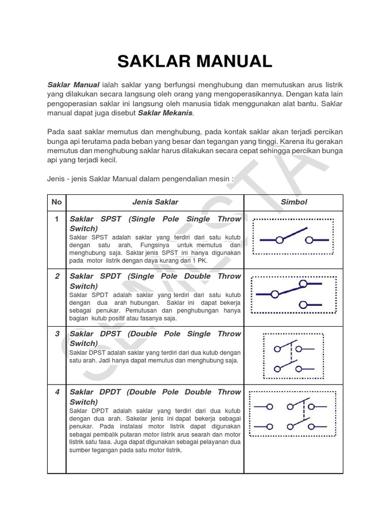 Jenis-Jenis Saklar Manual dan Fungsinya | PDF