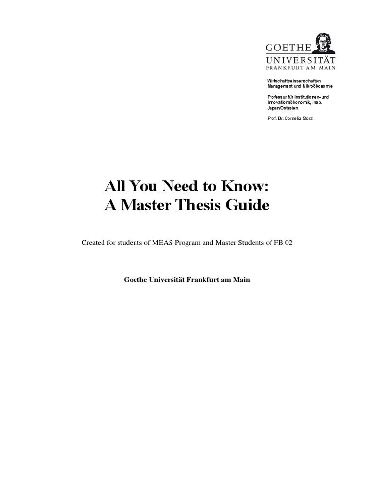 All You Need To Know: A Master Thesis Guide: Created For Students of ...