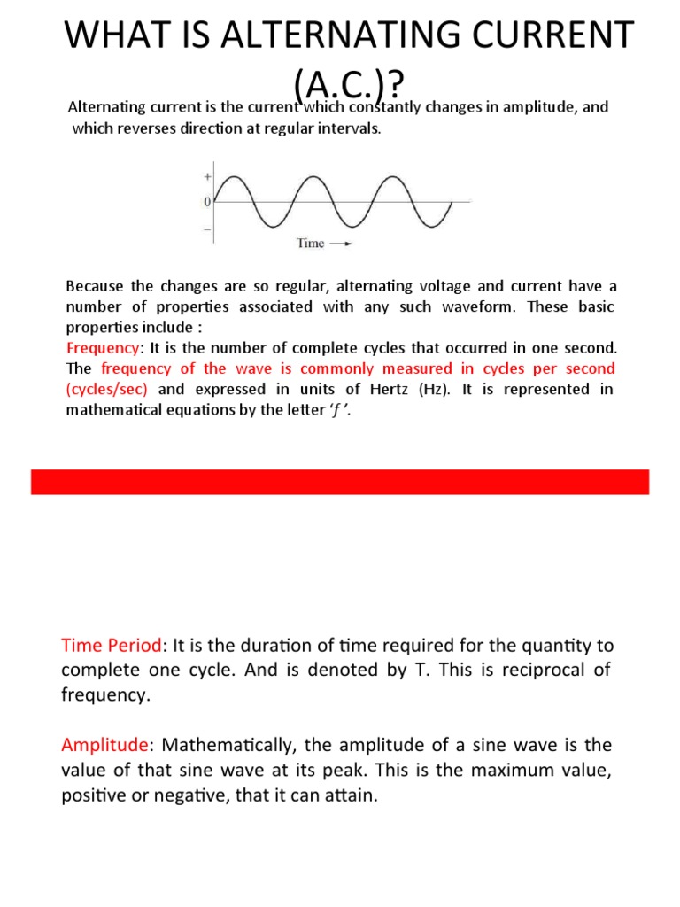 What Is Alternating Current (A.C.) ? | PDF | Amplitude | Alternating ...
