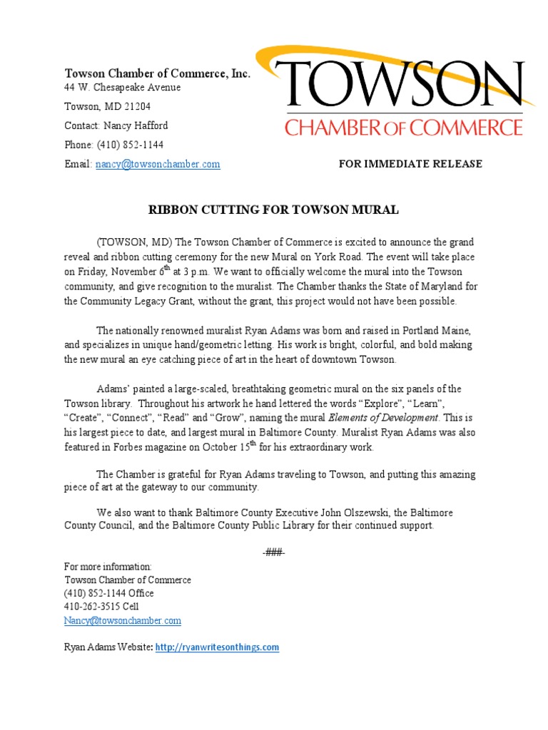 Mural Ribbon Cutting Press Release Final PDF | PDF