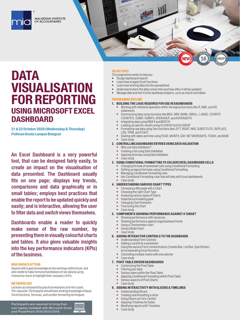 Data Visualisation For Reporting: Using Microsoft Excel Dashboard | PDF ...