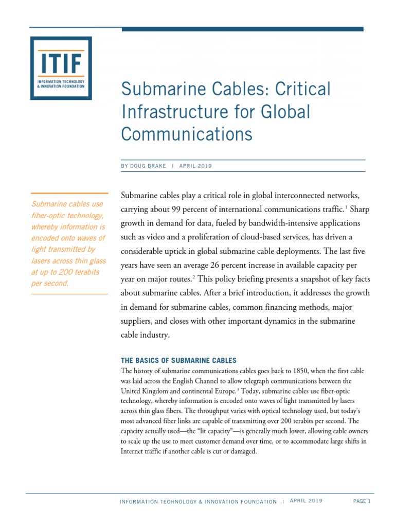 Submarine Cables: Critical Infrastructure For Global Communications ...