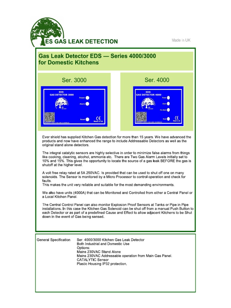 3.2 Product Brochure With Technical Specifications EDS GAS DETECTORS Se ...
