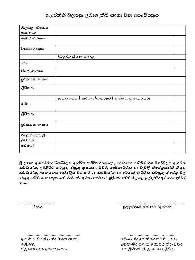 Application For Curfew Passes | PDF