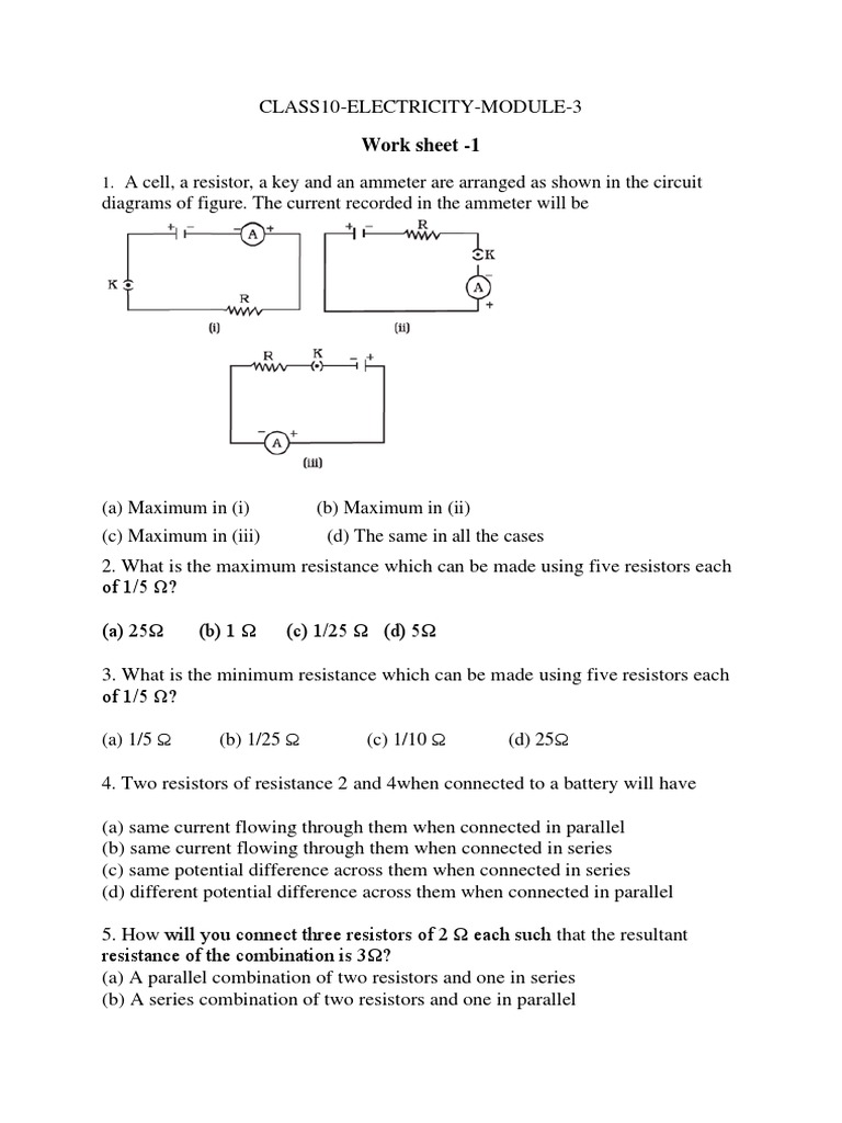 Maximum and Minimum Resistance Calculations | PDF | Series And Parallel ...