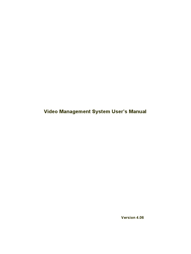 Video Management System User's Manual | PDF | Button (Computing) | Graphical User Interfaces