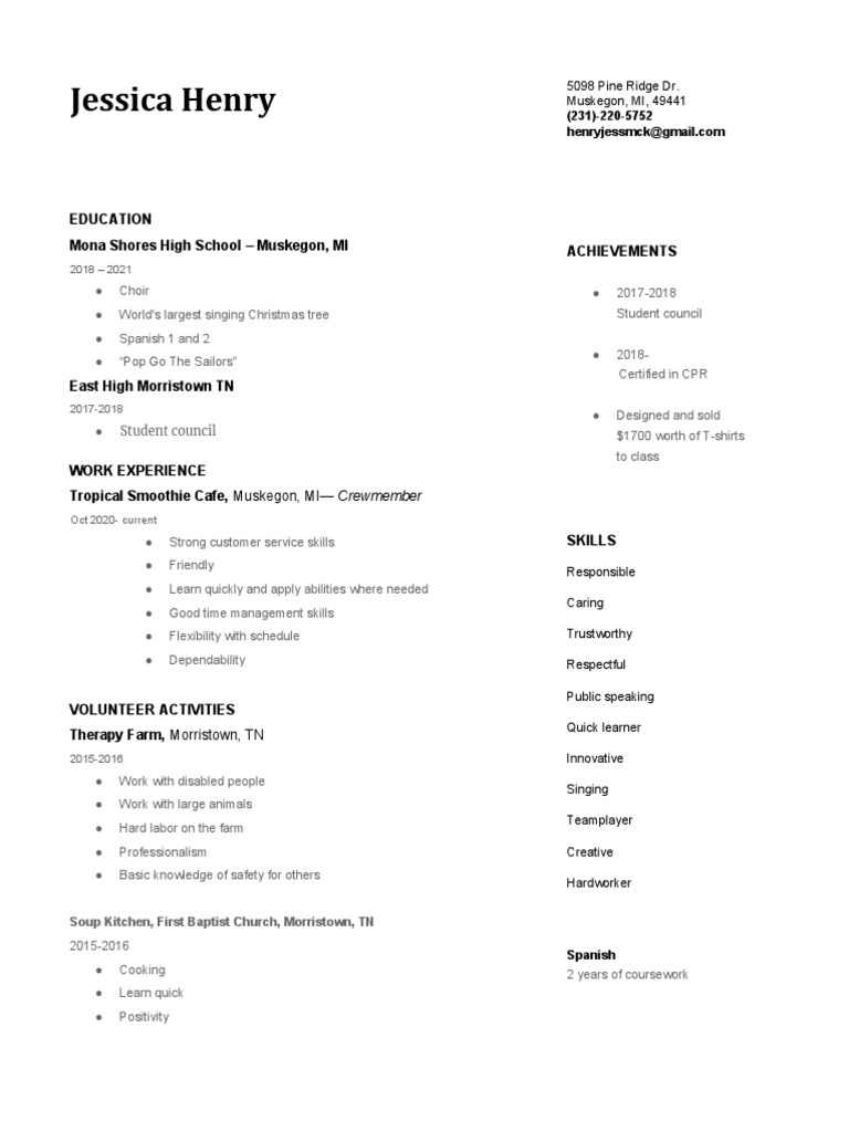 Jessica Henry Resume 2020 | PDF | Learning | Behavior Modification