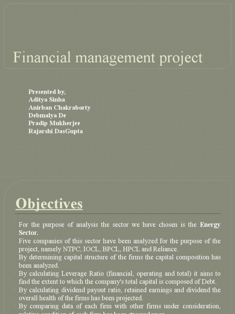 Financial Management Project | PDF | Capital Structure | Dividend