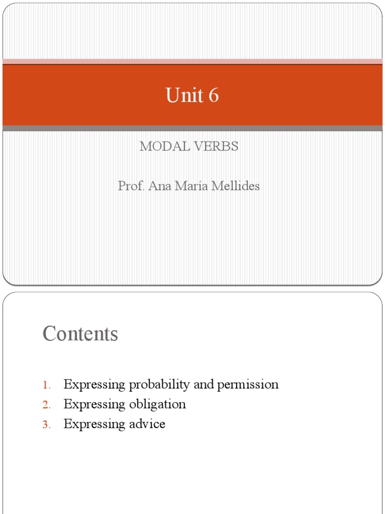 Modal Verbs. Explanation. | PDF | Morphology | Cognitive Science