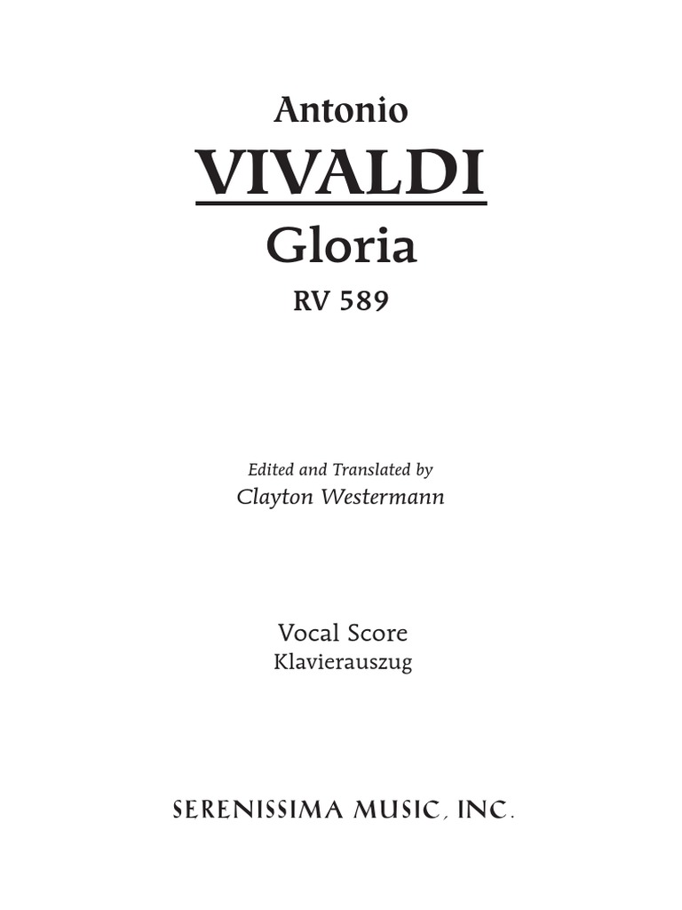 Vivaldi-Gloria-RV-589-Laudamus Te PDF | PDF | Musical Notation | Choral Music