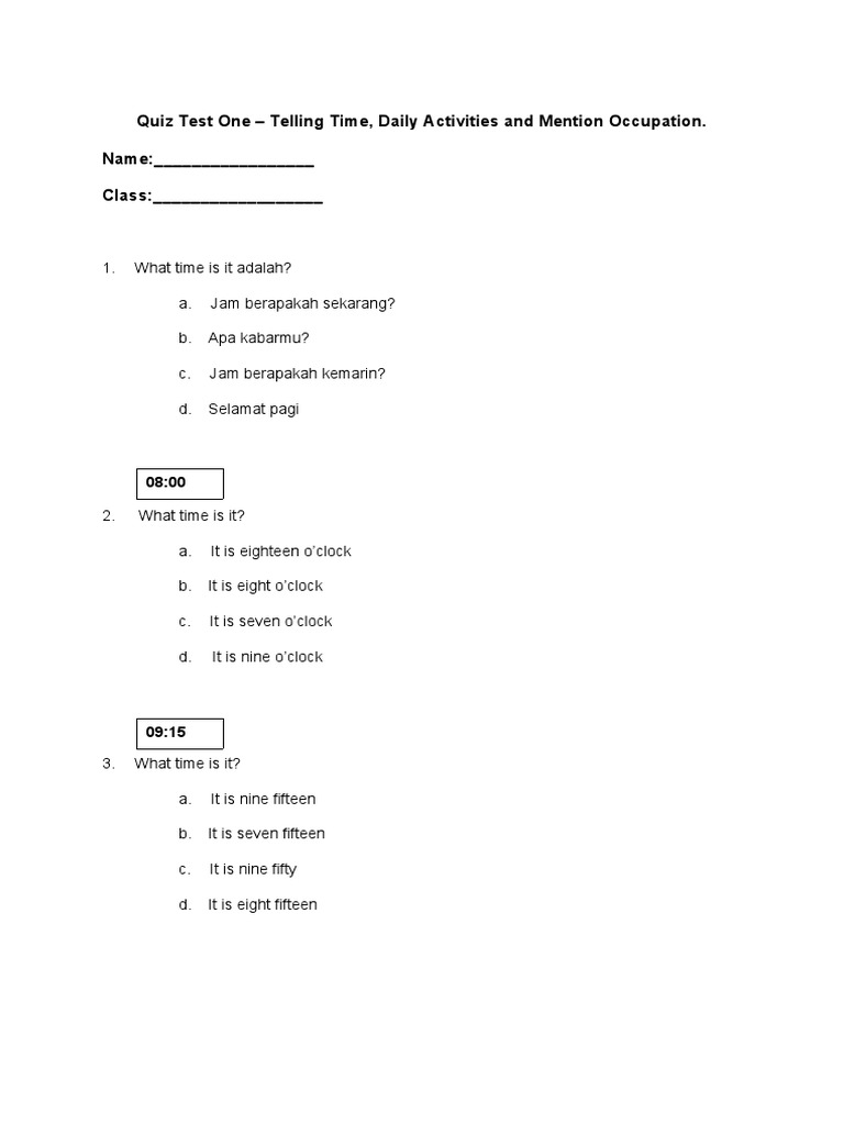 Quiz 1 - 3rd Grade | PDF