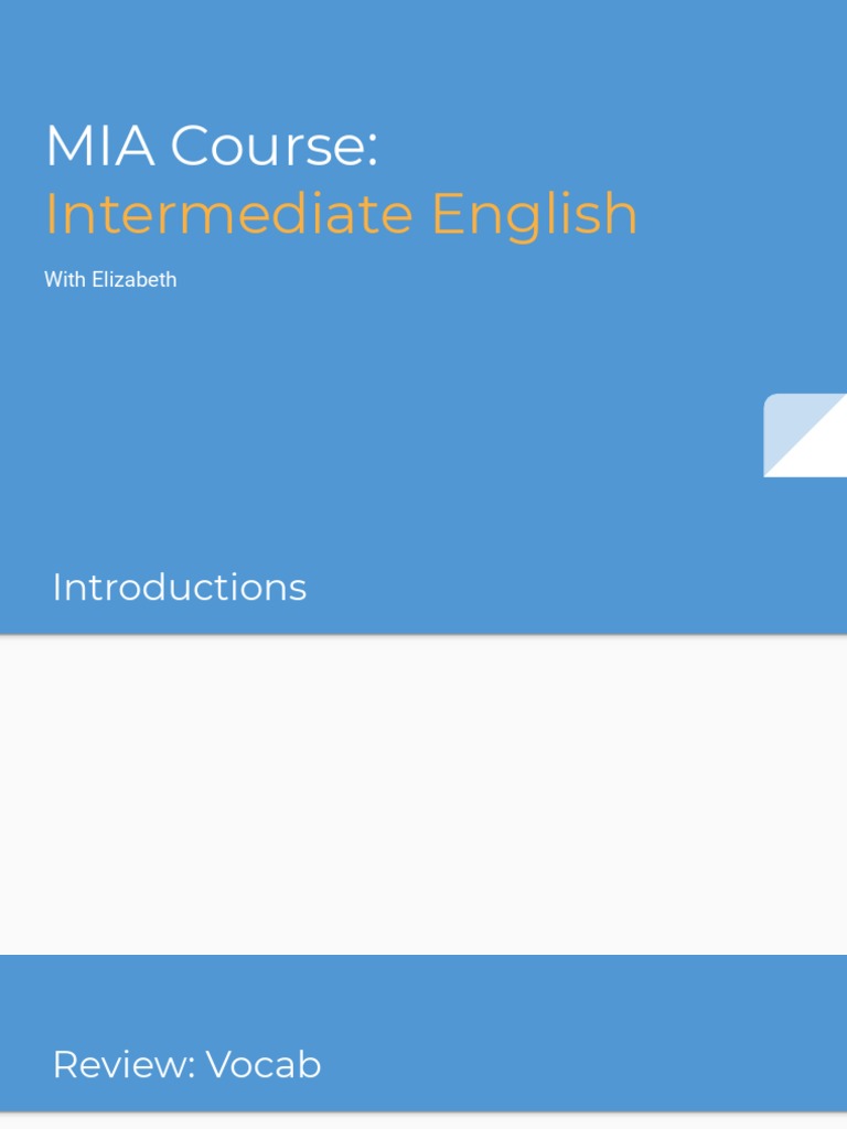 MIA Course - Intermediate English Lesson 4 | PDF