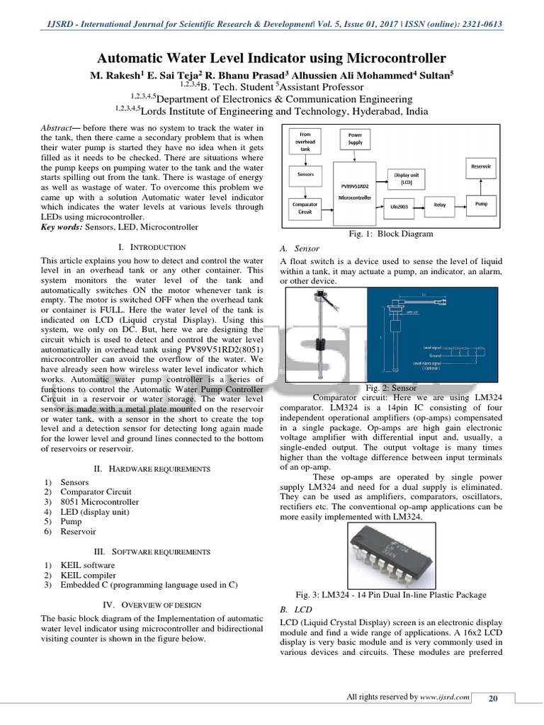 Automatic Water Level Indicator Design | PDF | Operational Amplifier ...