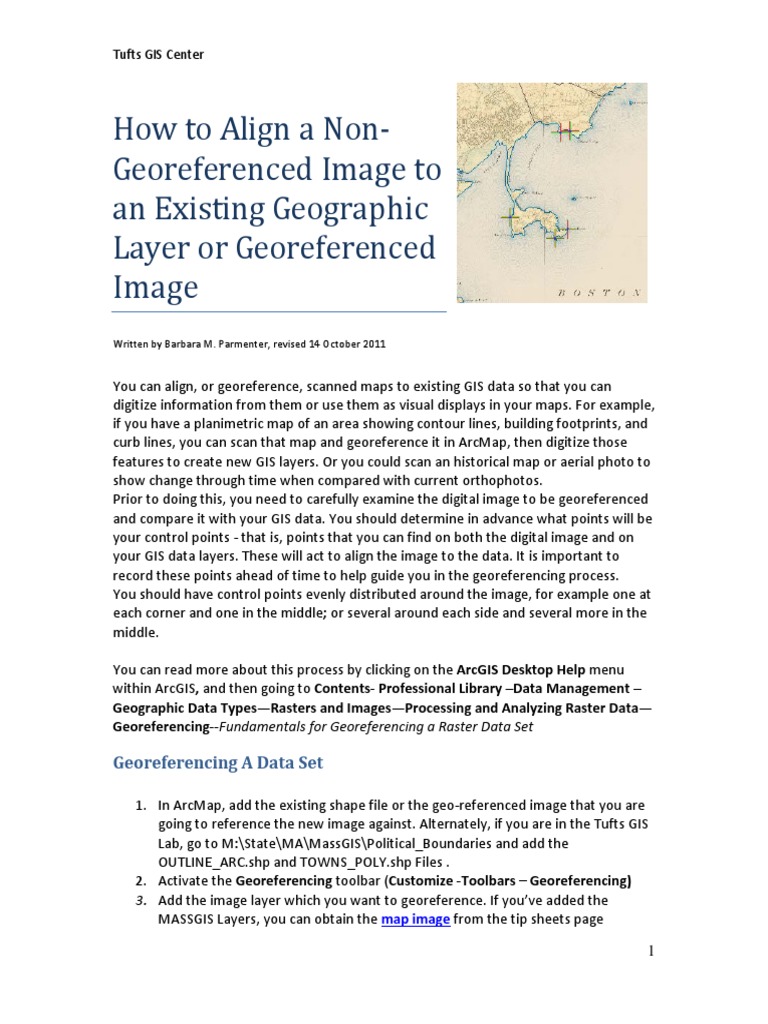 How To Align A Non-Georeferenced Image To An Existing Geographic Layer or Georeferenced Image ...