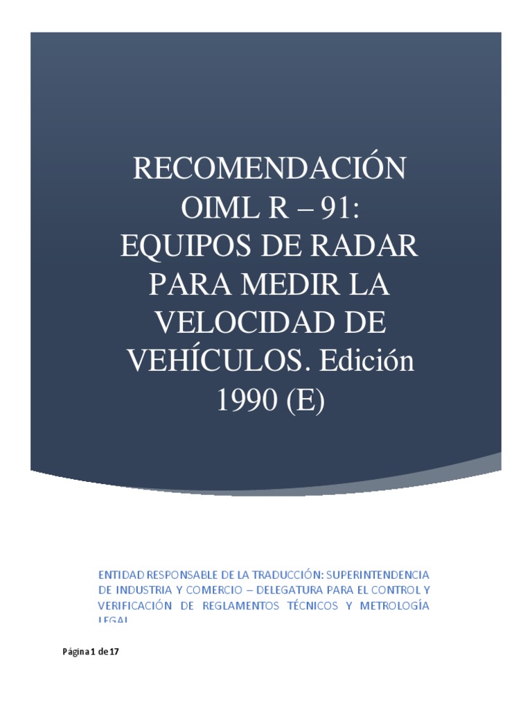 Oiml R 91 PDF | PDF | Radar | Medición