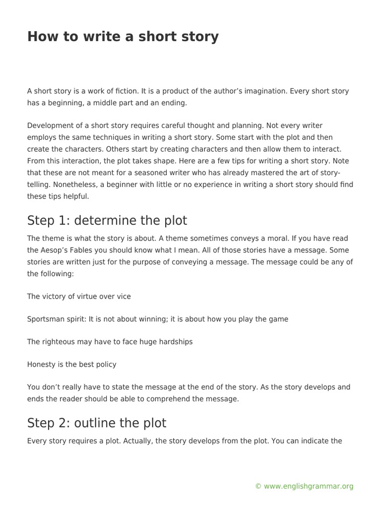 How To Write A Short Story | PDF