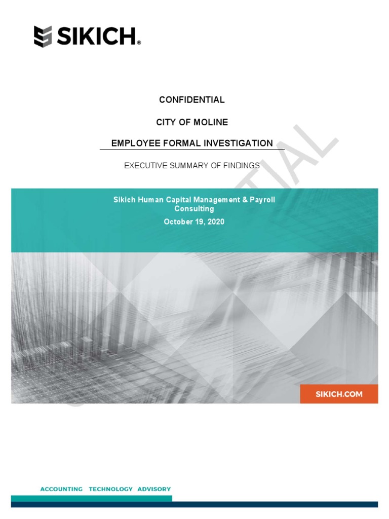 Sikich Report (Redacted) PDF | PDF | Sexual Harassment | Complaint