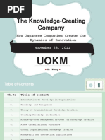 Nonaka, I. and Takeuchi, H. (1995) | PDF | Tacit Knowledge | Experience