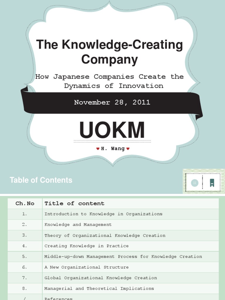 The Knowledge Creating Company | PDF | Tacit Knowledge | Knowledge
