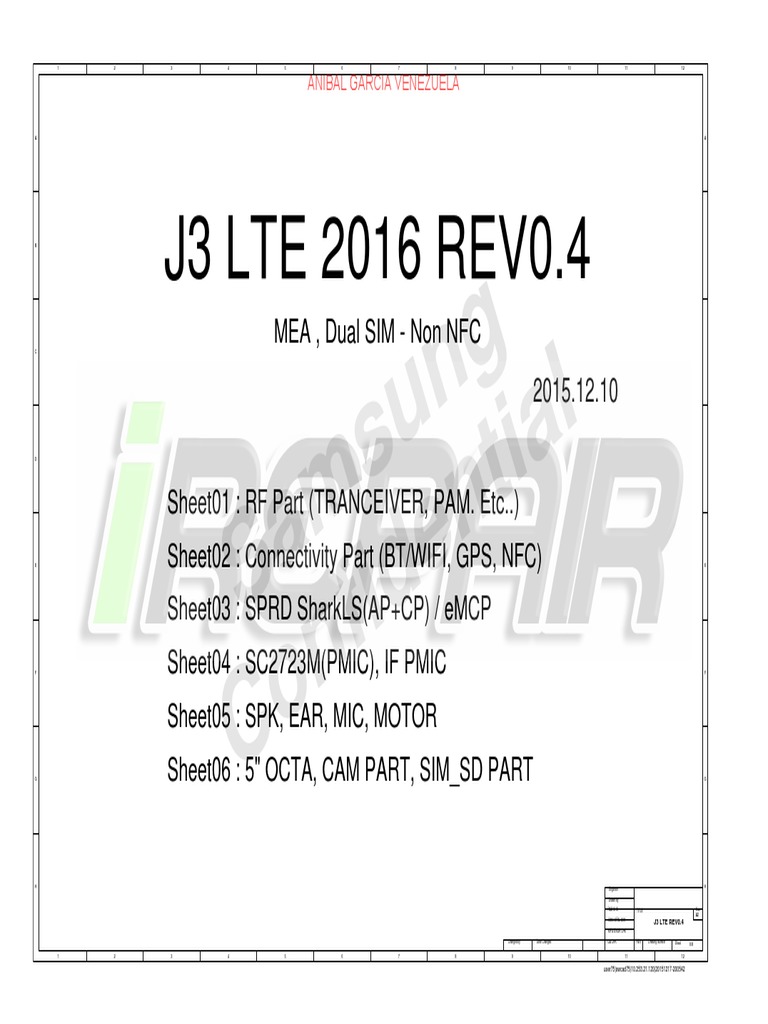 SM-J320F Esquematico Completo Anibal Garcia Irepair PDF | Download Free ...