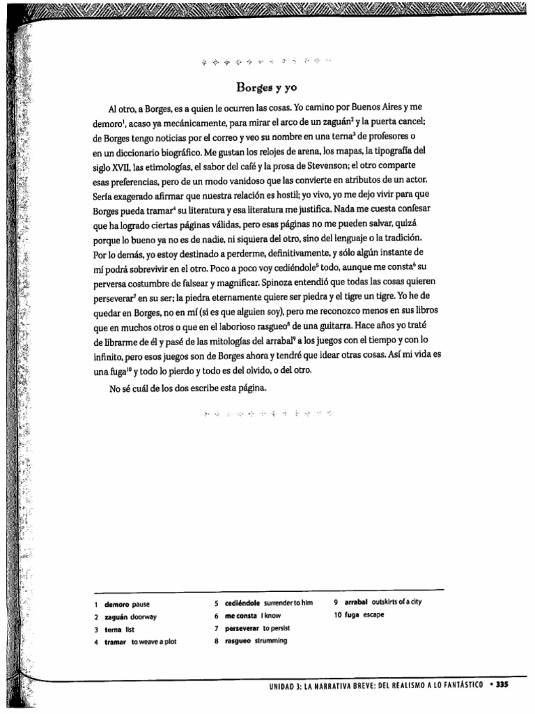 Borges y Yo PDF | PDF