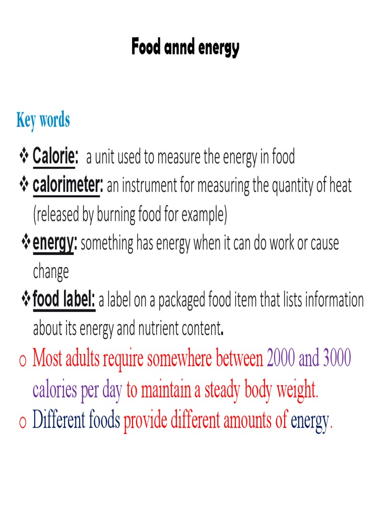 Understanding Food Energy and Calories | PDF | Wellness