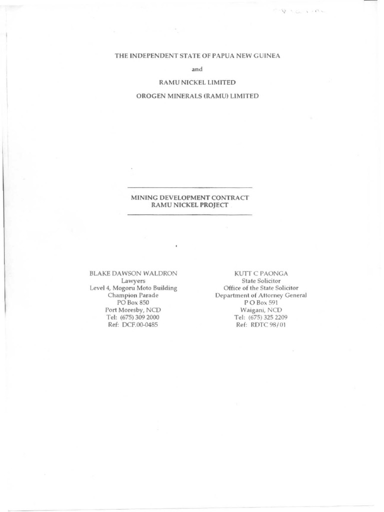 2808 Ramu Nickel Limited Orogen Minerals Ramu Limited Jva 2000 PDF | PDF