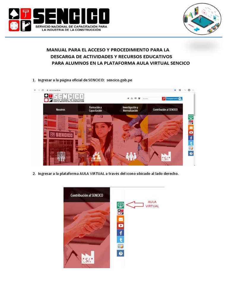 Guía paso a paso para acceder a recursos educativos y actividades en la plataforma Aula Virtual ...