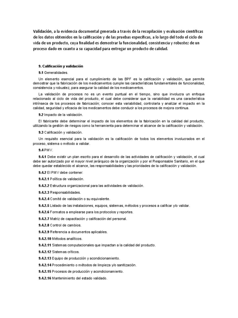 Validación | PDF | Calidad (comercial) | Evaluación del ciclo de vida