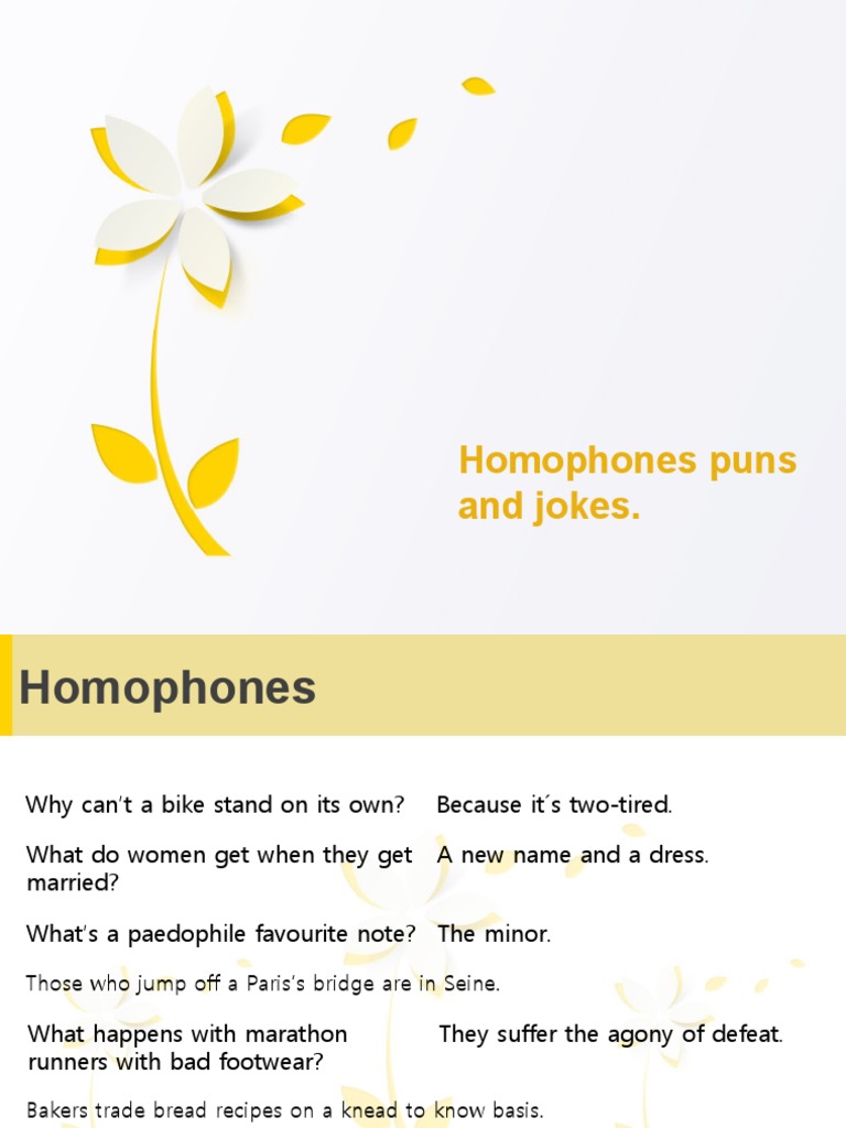 Homophones Puns and Jokes Power Point | PDF