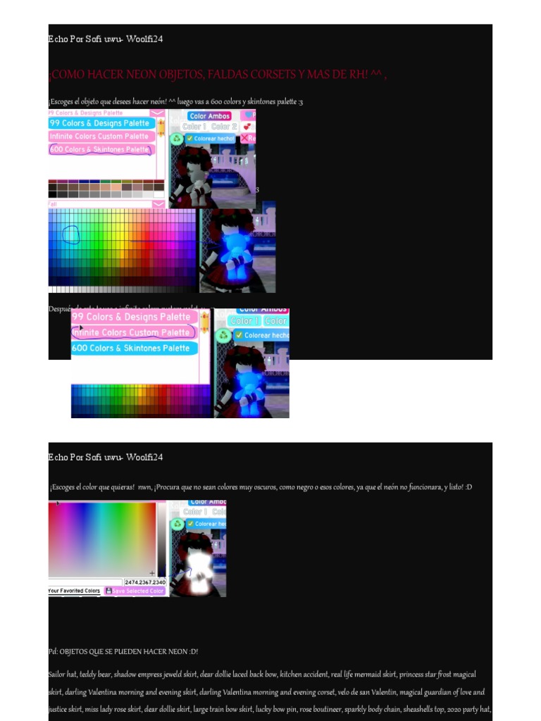 Como Hacer Neon Royale High XD | PDF