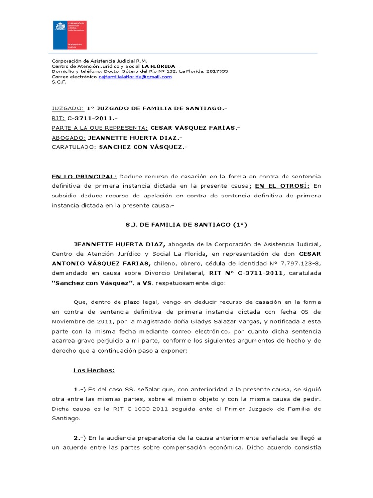 Recurso de Casaci - N Con Apelaci - N Subsidiaria | PDF | Res Judicata | Procedimiento Civil