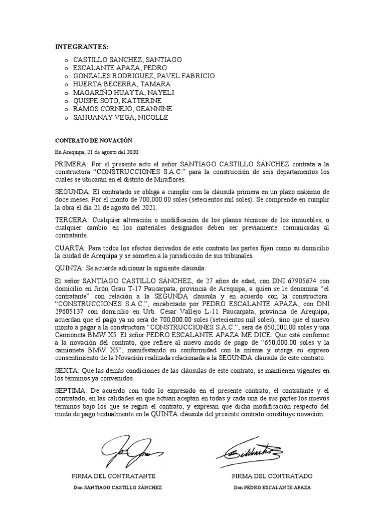 Contrato de Novacion | PDF | Gobierno Contrato de Novacion | PDF | Gobierno