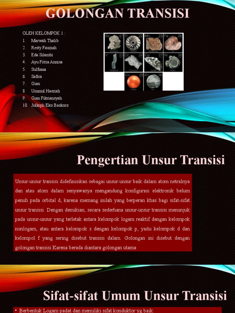 Golongan Transisi Kelompok 1 | PDF